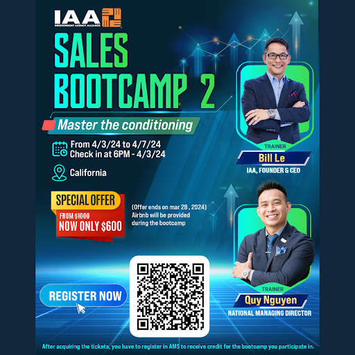 4/3/24 - 4/7/24 Sales Bootcamp 2 - Master the Conditioning - CA | IAA Webstore